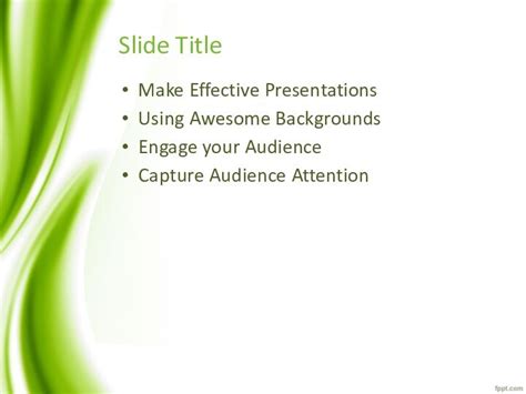 Шаблон Powerpoint Зеленые волны