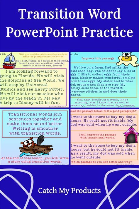 Transition Words PowerPoint Lesson Plan Transition Words Teaching Transition Words