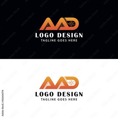 Letter Aad Tech Logo Design Stock Vector Adobe Stock