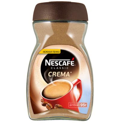 Кофе Nescafe Classic Crema 95г растворимый, порошкообразный - купить в ...