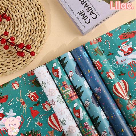 Lilac กระดาษห่ออุปกรณ์เทศกาล 70 50 ซม กล่องบรรจุอุปกรณ์เทศกาล Diy