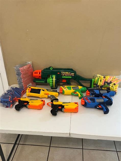 Nerf Buzz Bee ~ Seven 7 Assorted Dart Guns And Darts