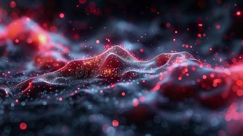 Abstract Digital Waveform With Red And Blue Particles Stock Illustration Illustration Of