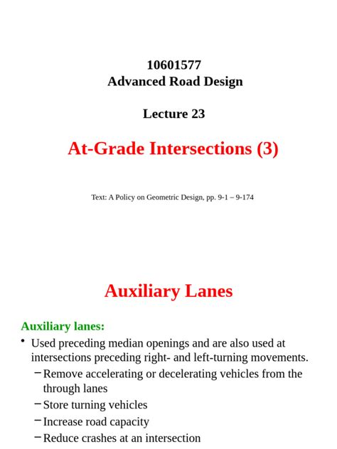 At Grade Intersections 3 Ch 12 Lect 23 Pdf Traffic Intersection Road