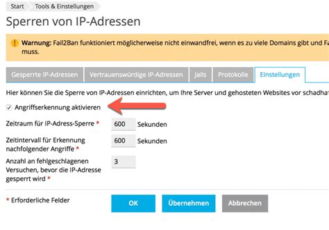plesk fail2ban aktivieren webhosting