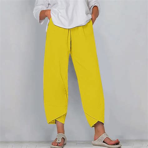 Lmnyox Wide Leg Capris For Women Baggy Elastic Waist Capri Pants With