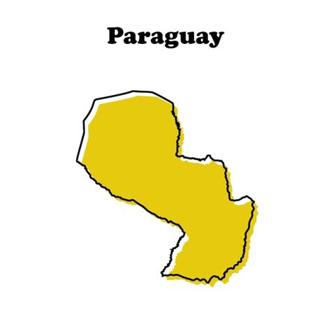 Premium Vector Stylized Simple Red Outline Map Of Paraguay