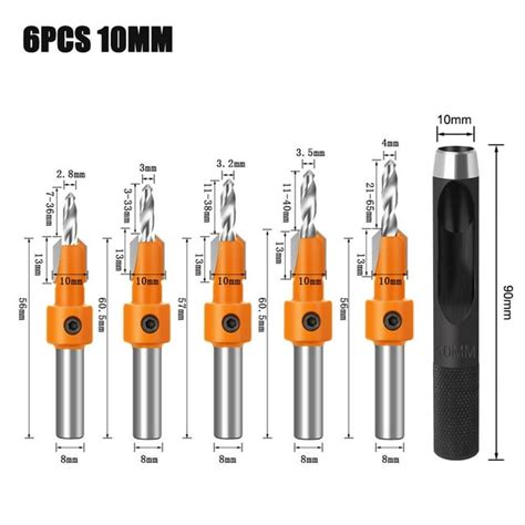 Premium 6 Piece Counter Sink Router Bit Kit Tailored To Your Crafting Needs