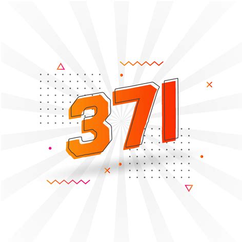 371 Number Vector Font Alphabet Number 371 With Decorative Element