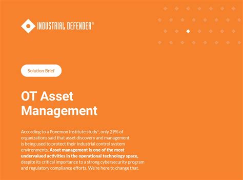 Solution Brief Ot Asset Management Industrial Defender