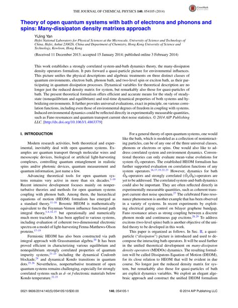 PDF Theory Of Open Quantum Systems With Bath Of Electrons And Phonons And Spins Many