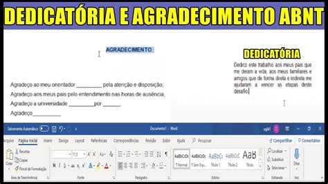 Como fazer Dedicatória e Agradecimentos em Trabalhos Acadêmicos nas Normas ABNT YouTube