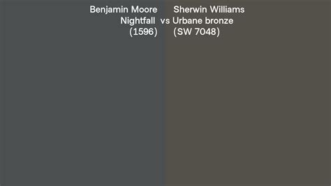 Benjamin Moore Nightfall 1596 Vs Sherwin Williams Urbane Bronze Sw