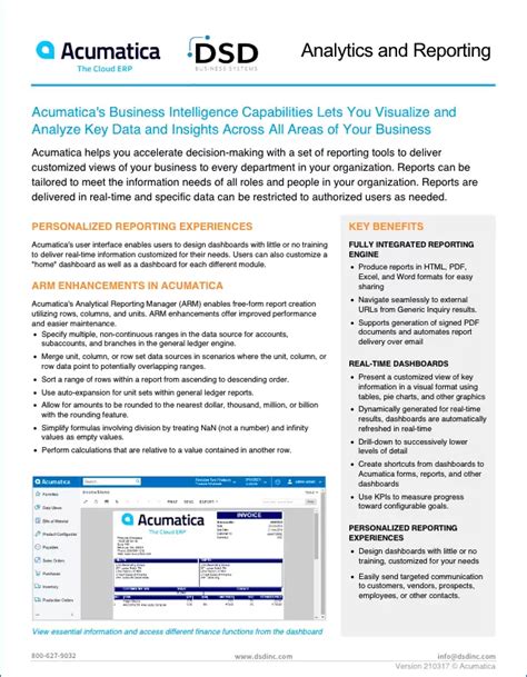 Acumatica Cloud ERP Generic Inquiries For Reporting And Analytics DSD Business Systems