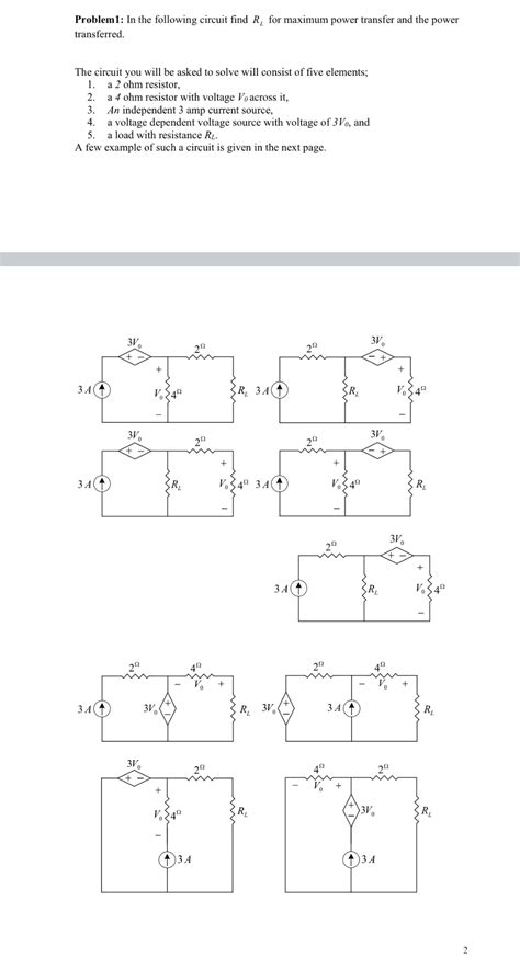 Solved Problem1 In The Following Circuit Find Rl ﻿for