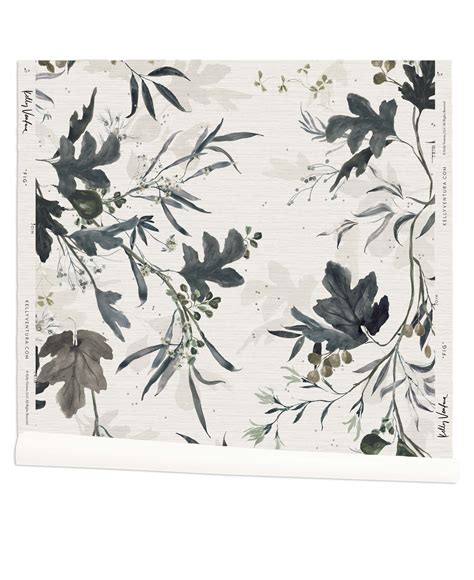 Fig Wallpaper In Indigo On Grasscloth Kelly Ventura Design