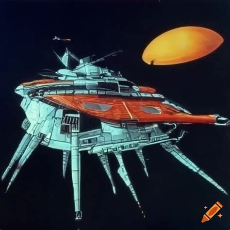Vintage 70s Sci Fi Venusian Spaceship Art On Craiyon