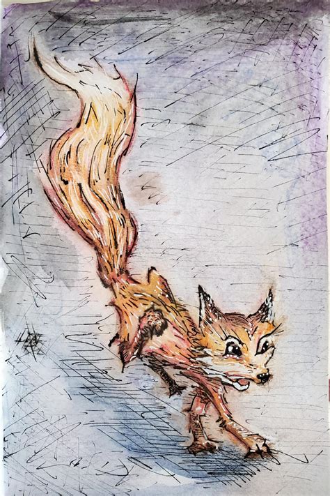 Big Tailed Fox Sketch R Foxes