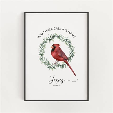 You Shall Call His Name Jesus Christian Christmas Wall Art Etsy