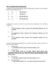 Assignment A Pdf Part Subnetting And The Network Layer A What Are The Equivalent