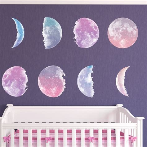 Moon Phase Wall Decal Etsy
