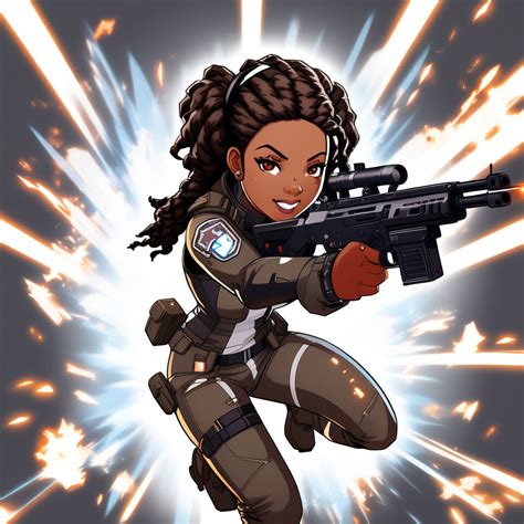 An American Black Female Gamer Girl Making Smirking Faces An By