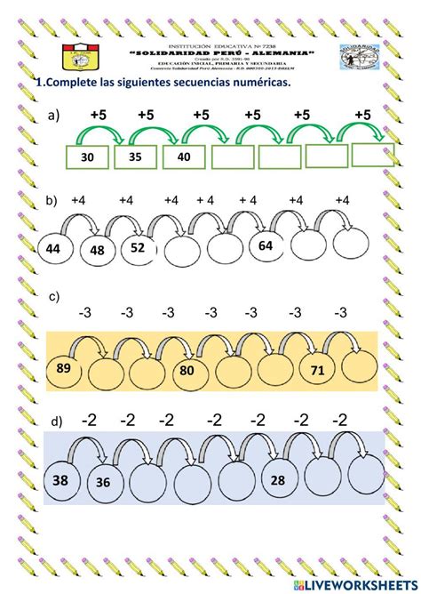 Patrones Numéri Free Interactive Worksheets 7082190