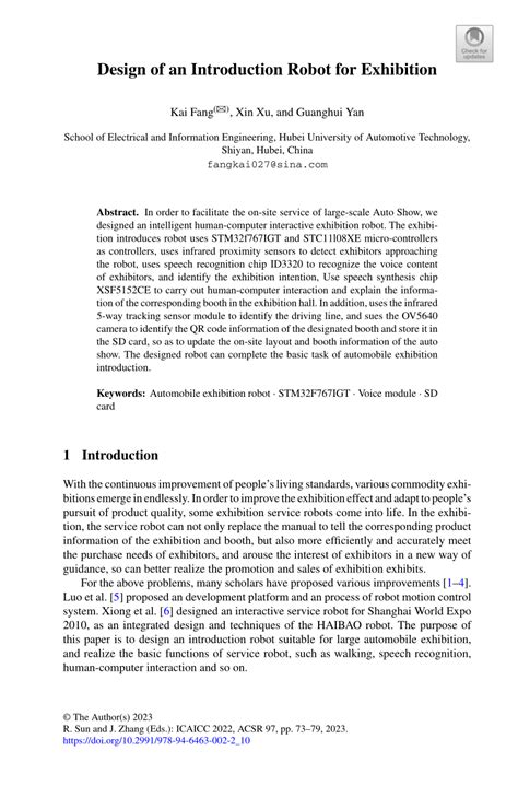 Pdf Design Of An Introduction Robot For Exhibition