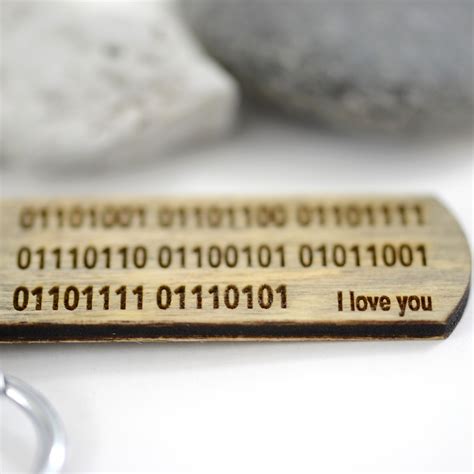 I Love You Keychain For Men Binary Code Secret Message Etsy