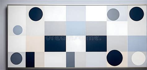 Minimalist Composition Of Overlapping Geometric Shapes In Pastel Hues Stock Illustration