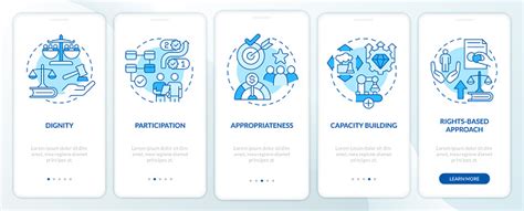 Concepts Of International Cooperation Blue Onboarding Mobile App Screen Stock Illustration