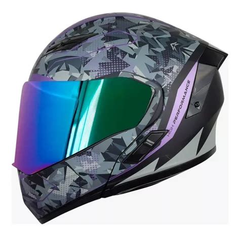 Casco Abatible Para Moto Kov Estelar Titan Morado Color Violeta Tamaño