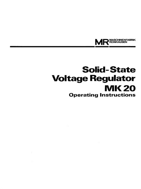 Voltage Regulator Mk 20 Pdf