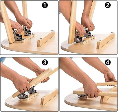 Hinged Table Leg 2 Pieces Bed Leg Extension Table Self Locking Hinges