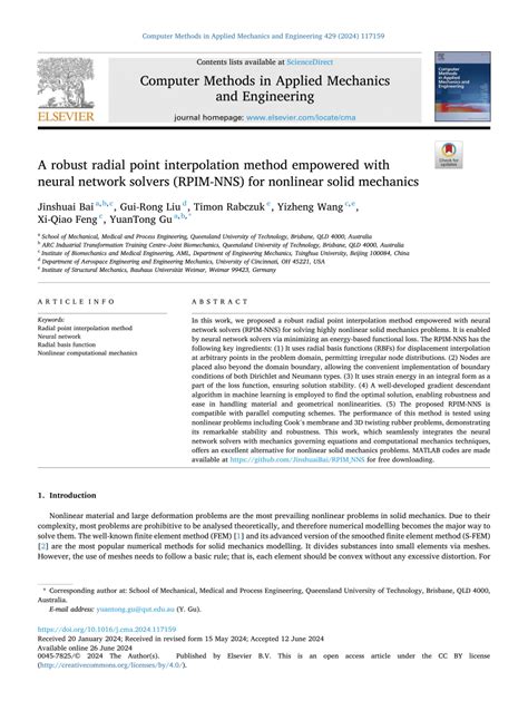 PDF A Robust Radial Point Interpolation Method Empowered With Neural