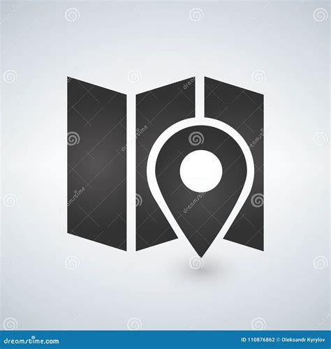 Folded Map With Point Marker Illustration Stock Illustration Illustration Of Equipment