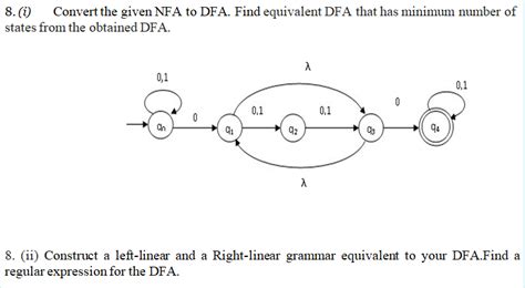 Solved I Convert The Given NFA To DFA Find Equivalent Chegg