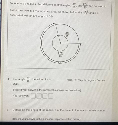 Solved A Circle Has A Radius R Two Different Central Chegg