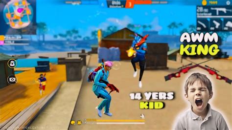 Hacker Level Gameplay Double AWM Years Kid Free Fire Max Vs Custom Gameplay Izuku