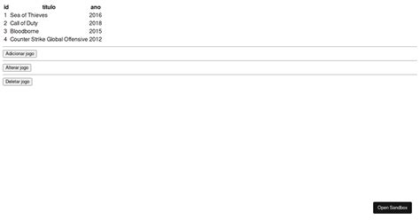 2 CRUD Array De Objetos Codesandbox