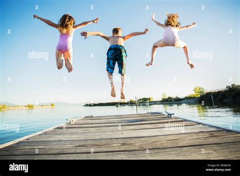 Jump From A Lake Dock