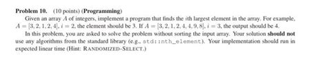 Solved Problem 10 10 Points Programming Given An Array Chegg