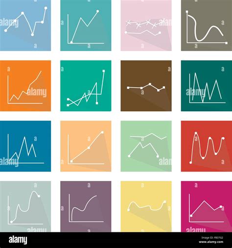 Flat Icons Illustration Set Of 16 Infographics Linearregression Chart