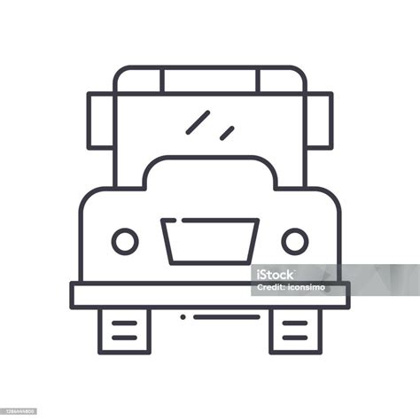 스쿨 버스 아이콘 선형 격리 일러스트레이션 씬 라인 벡터 웹 디자인 사인 흰색 배경에 편집 가능한 스트로크가 있는 개요 개념 기호 거리에 대한 스톡 벡터 아트 및 기타