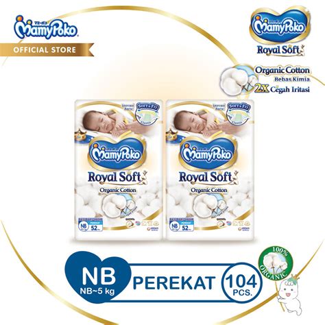 Jual MamyPoko Royal Soft Organic Cotton NB 52 Popok Perekat 2