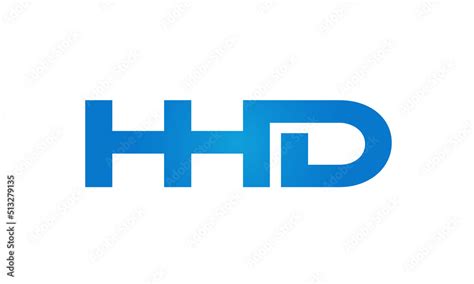 HHD Letters Joined Logo Design Connect Letters With Chin Logo Logotype Icon Concept Stock Vector