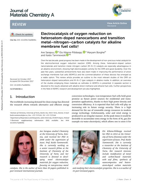 Pdf Electrocatalysis Of Oxygen Reduction On Heteroatom Doped