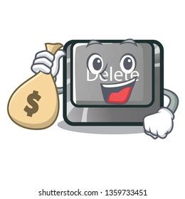 Money Bag Button Enter Shape Mascot Stock Vector Royalty Free