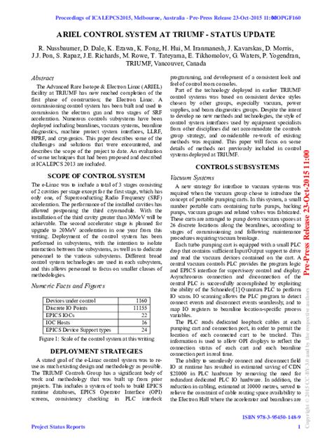 Pdf Ariel Control System At Triumf Status Update