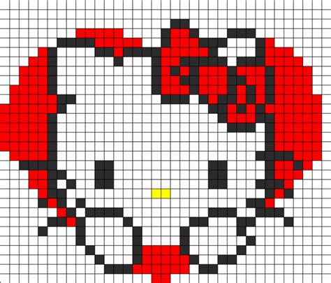 Рисование по клеточкам Рисуем Хелло Китти Hello Kitty Crochet Pixel Art